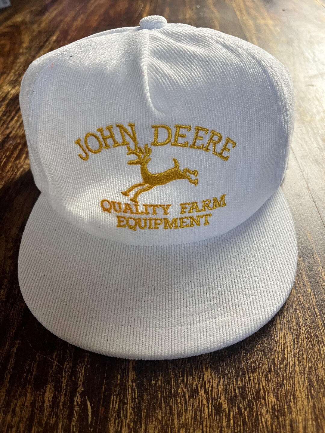 White Corduroy Farm Hat – Quality Equipment Embroidered Vintage Cap - Etsy