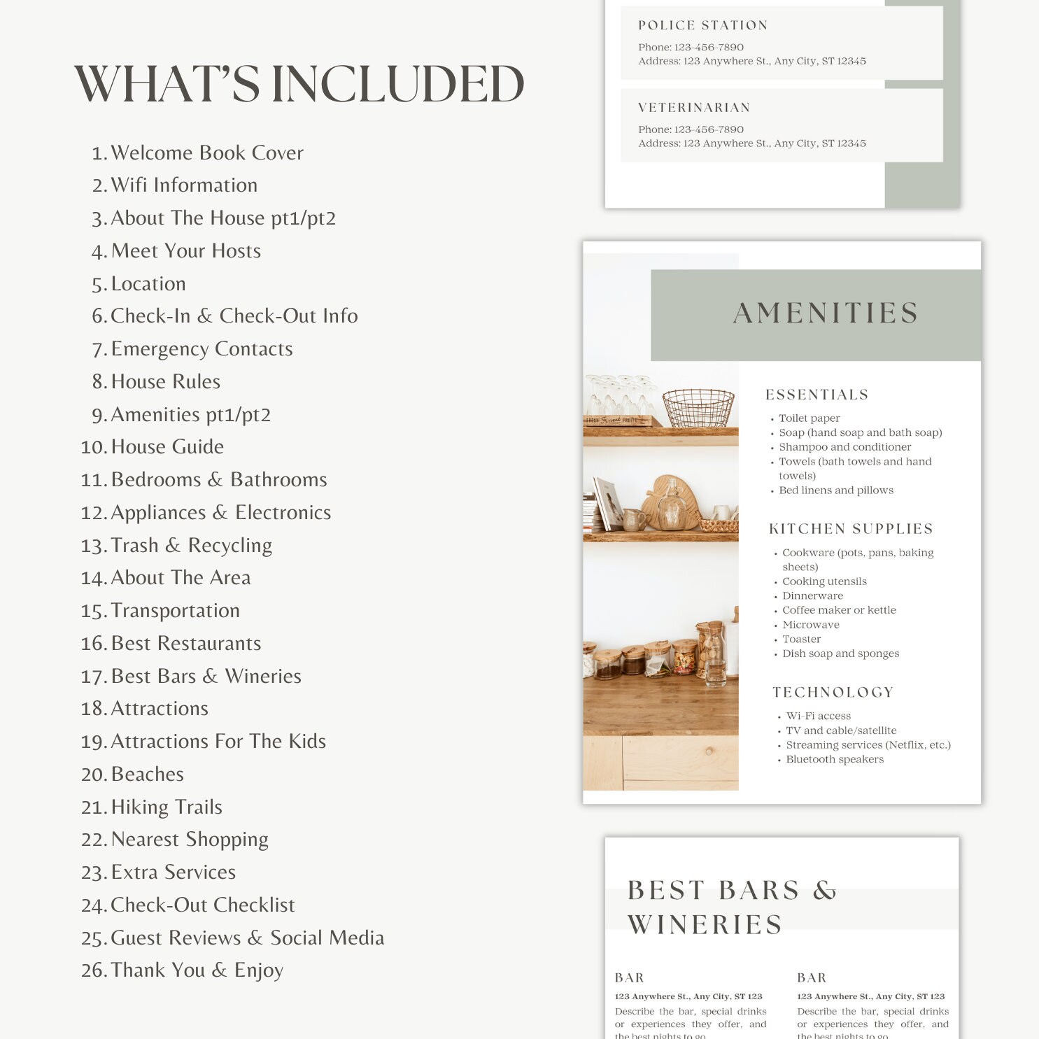 Boho Airbnb Welcome Book Template | Welcome Book for Vacation Rental ...