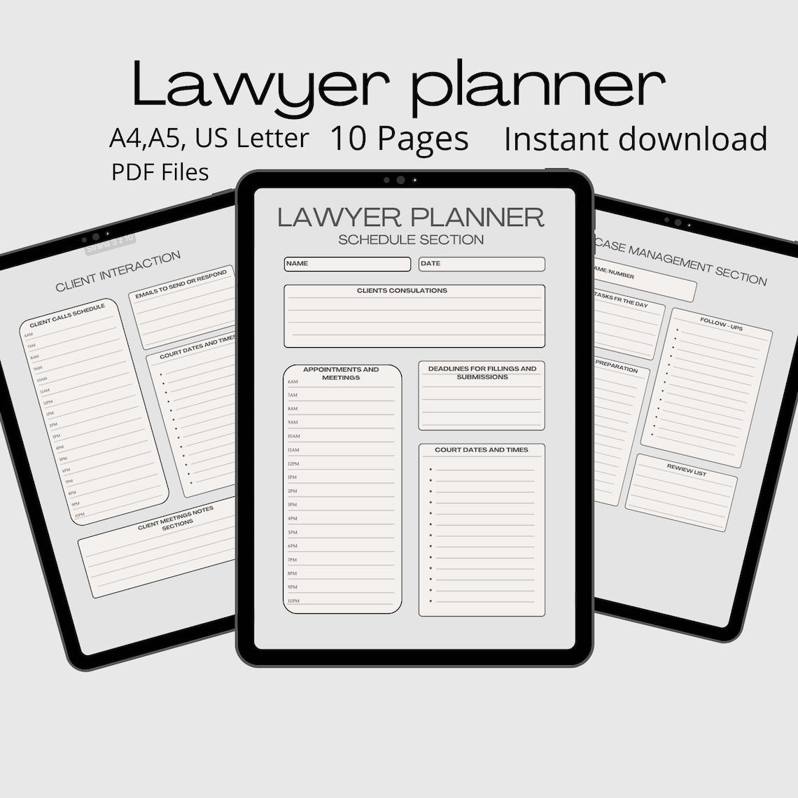 Lawyer Planner Printable Lawyer Organizer Lawyer Notes Instant Download ...