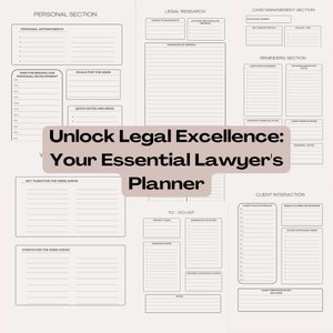 Lawyer Planner Printable Lawyer Organizer Lawyer Notes Instant Download ...