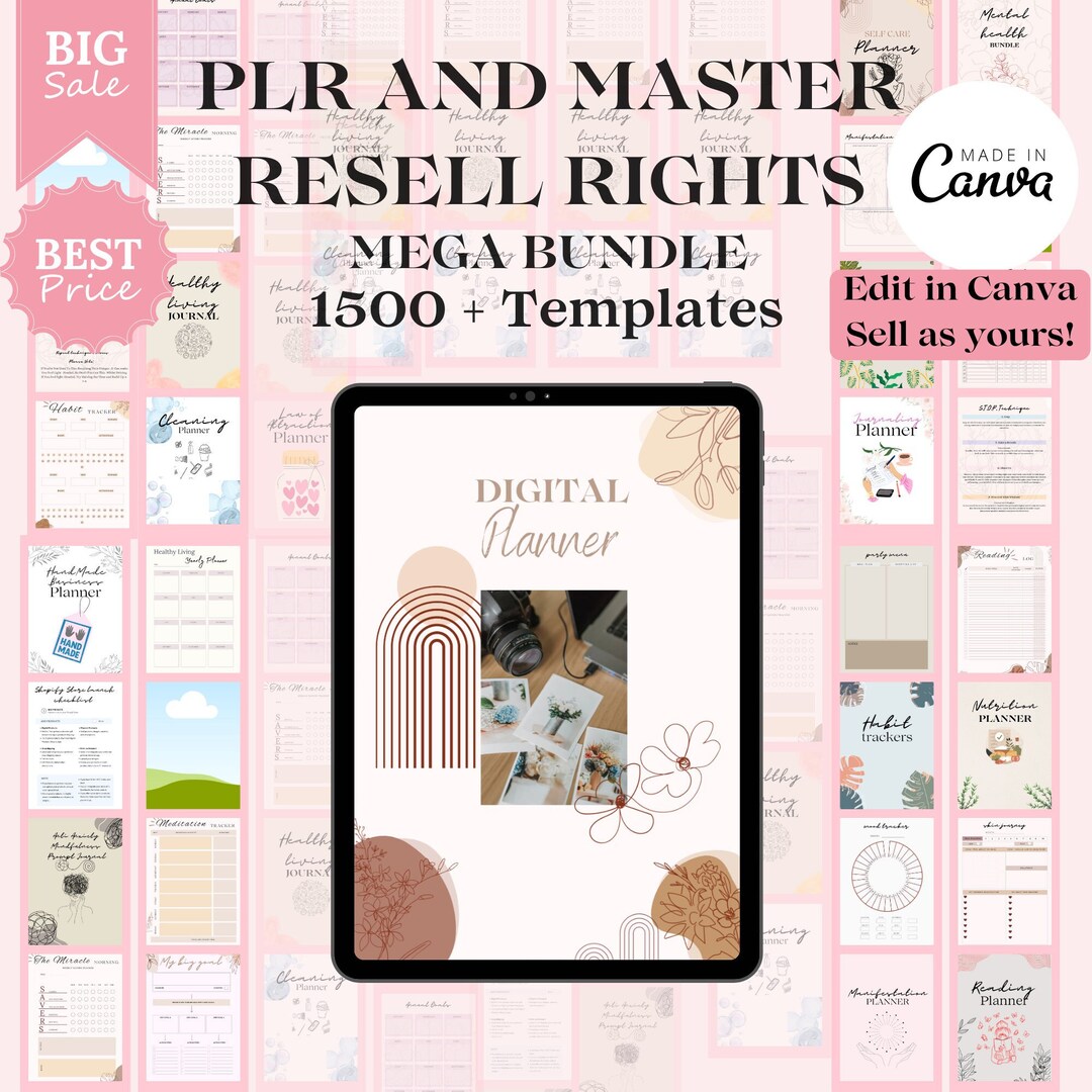 Plr Digital Products, Plr Digital Planner, Plr Bundle, Master Resell ...