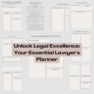 Lawyer Planner Printable Lawyer Organizer Lawyer Notes Instant Download ...