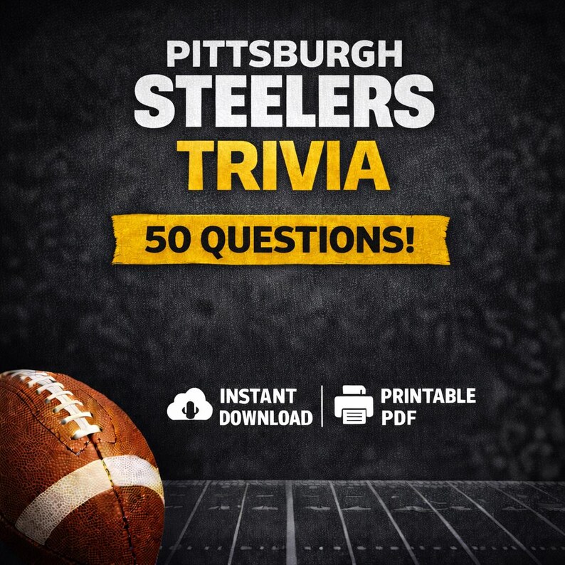 Pittsburgh Steelers Trivia Game | Football Party Activity (instant ...