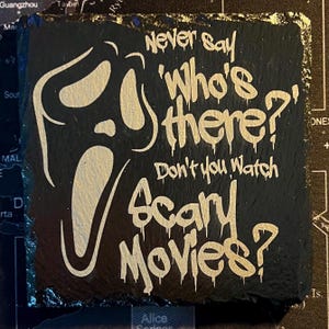 Scream Inspired Ghostface 10cm X 10cm Engraved Slate Coasters - Etsy UK