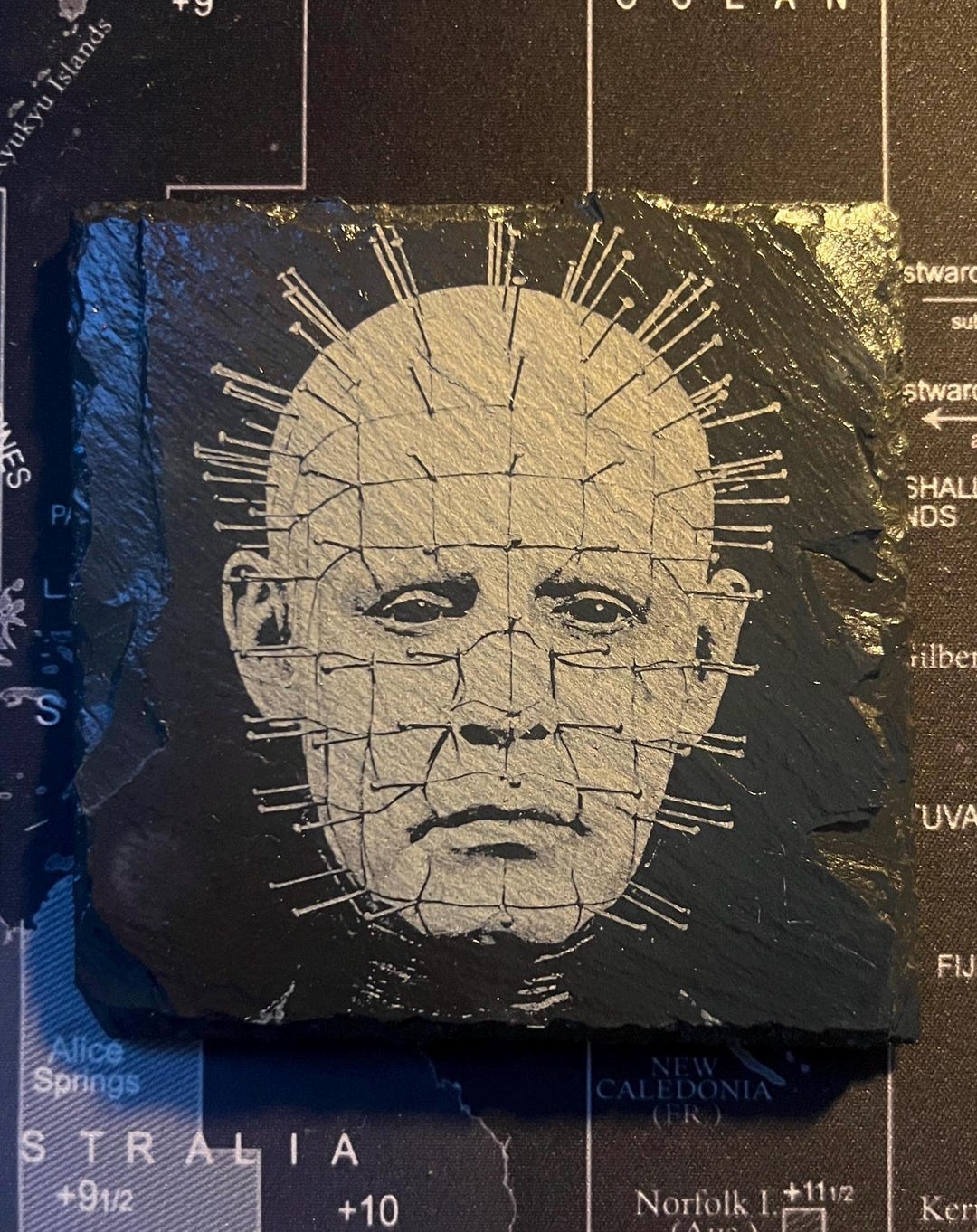 Hellraiser Inspired Pinhead 10cm X 10cm Engraved Slate Coasters Good ...