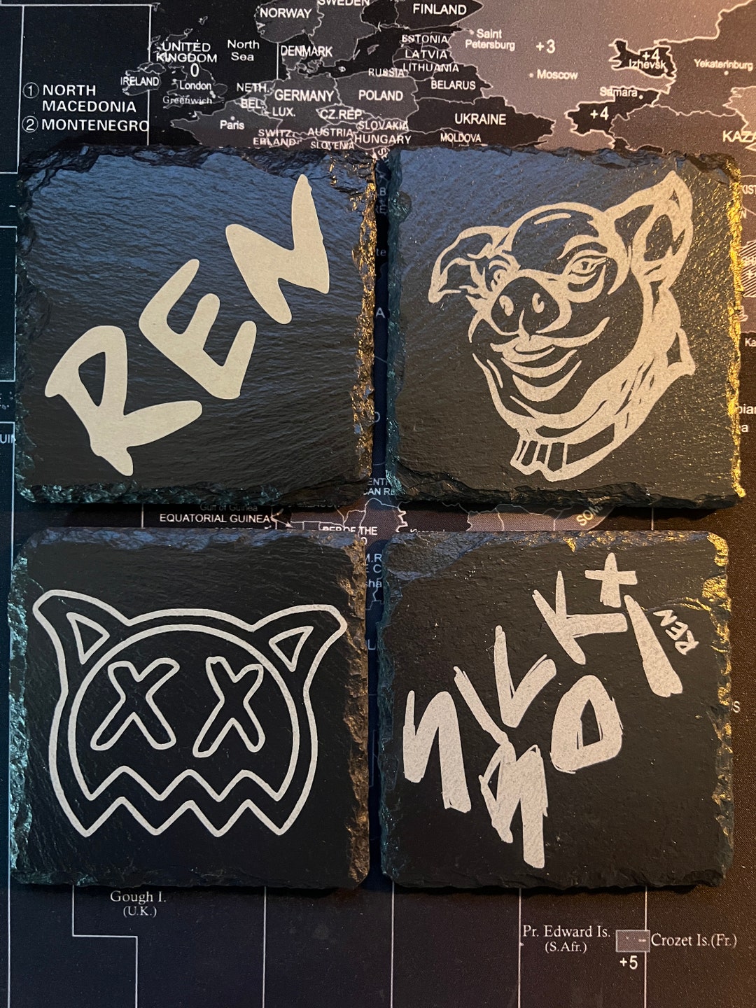 10cm X 10cm Ren Gill Sick Boi Album Engraved Slate Coasters / Coaster ...