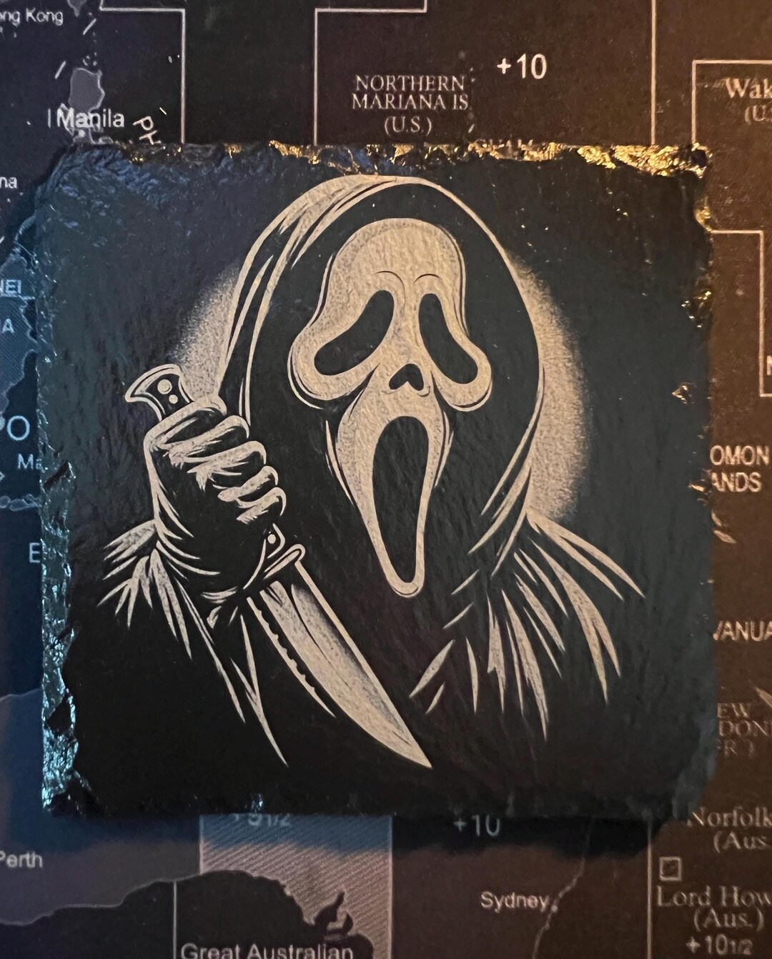 Scream Inspired Ghostface 10cm X 10cm Engraved Slate Coasters - Etsy