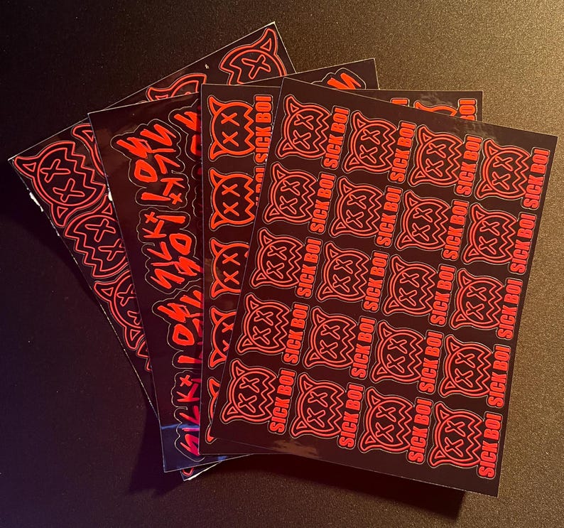 Ren Gill Sick Boi Logo Album Art 3cm Stickers on a 16cm X 12.5cm Sheet ...