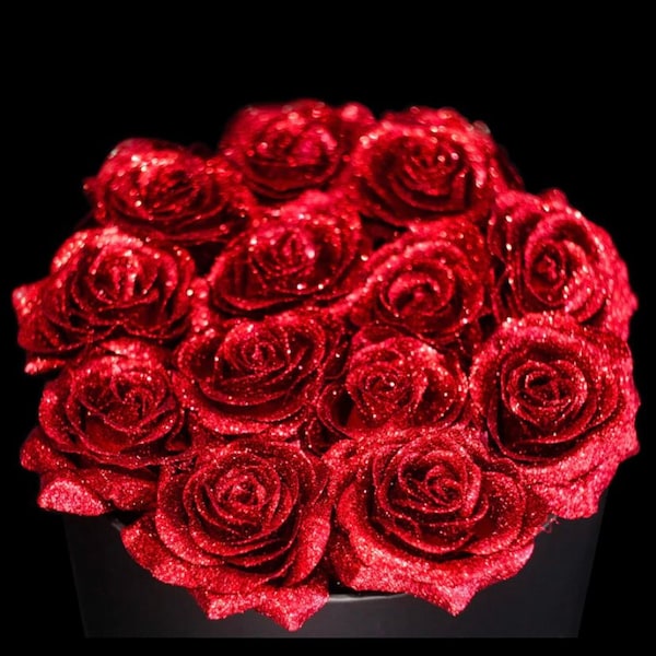 Glitter Roses Bouquet - Etsy UK