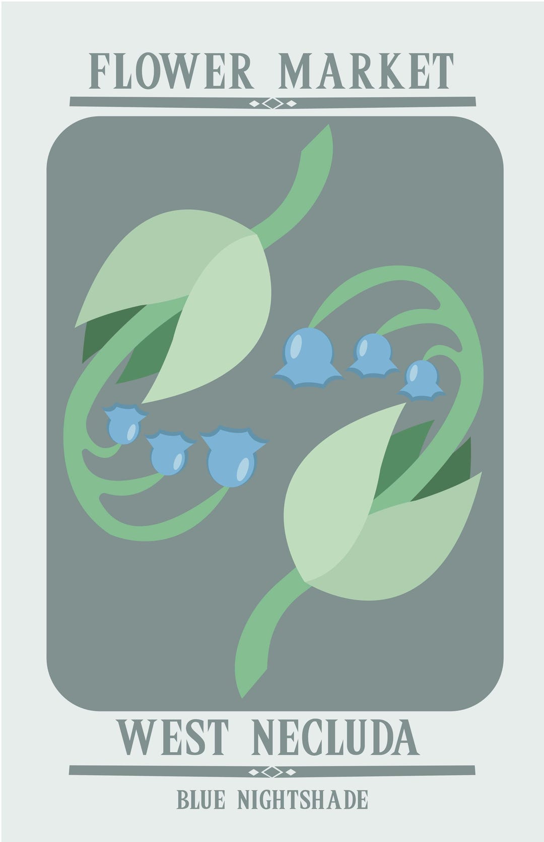 Minimalistic Hyrule Flora Poster Series: Blue Nightshade - Etsy