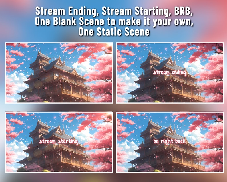 Cherry Blossom Animated Stream Scene Ghibli Pink Twitch Overlays Cozy ...