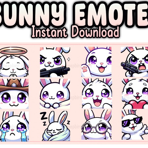 Rabbit Emote Bundle - Etsy