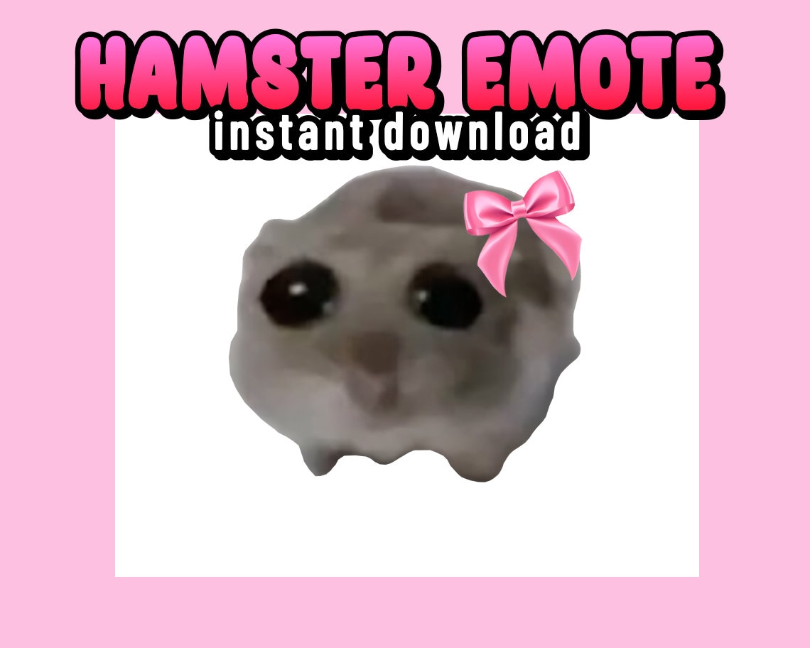Coquette Sad Hamster Emote With Pink Bow, Tiktok Meme, for Twitch ...