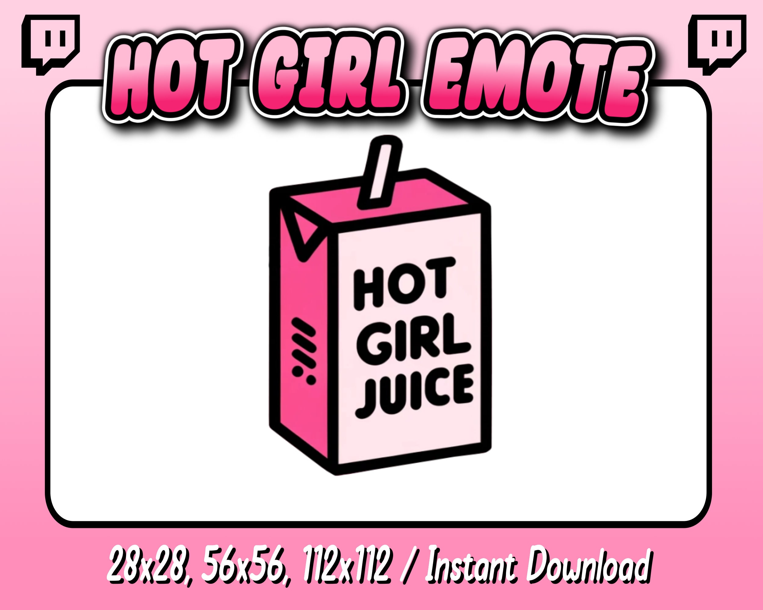 Hot Girl Juice Emote for Twitch, Youtube, Discord, Etc. Cute Pink ...