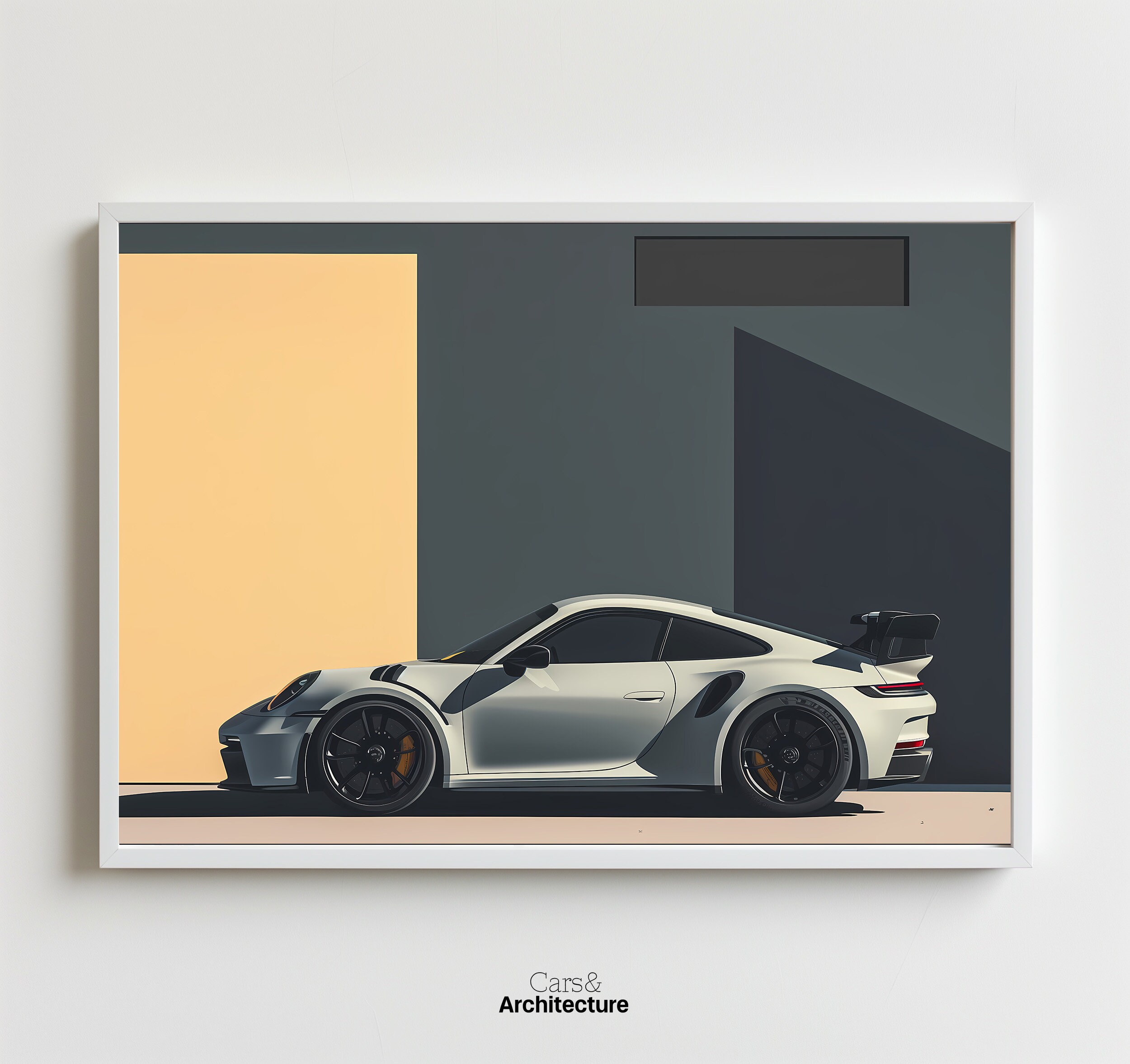 Porsche 992 GT3 Supercar Poster Modern Art Minimalistic Racecar Poster ...