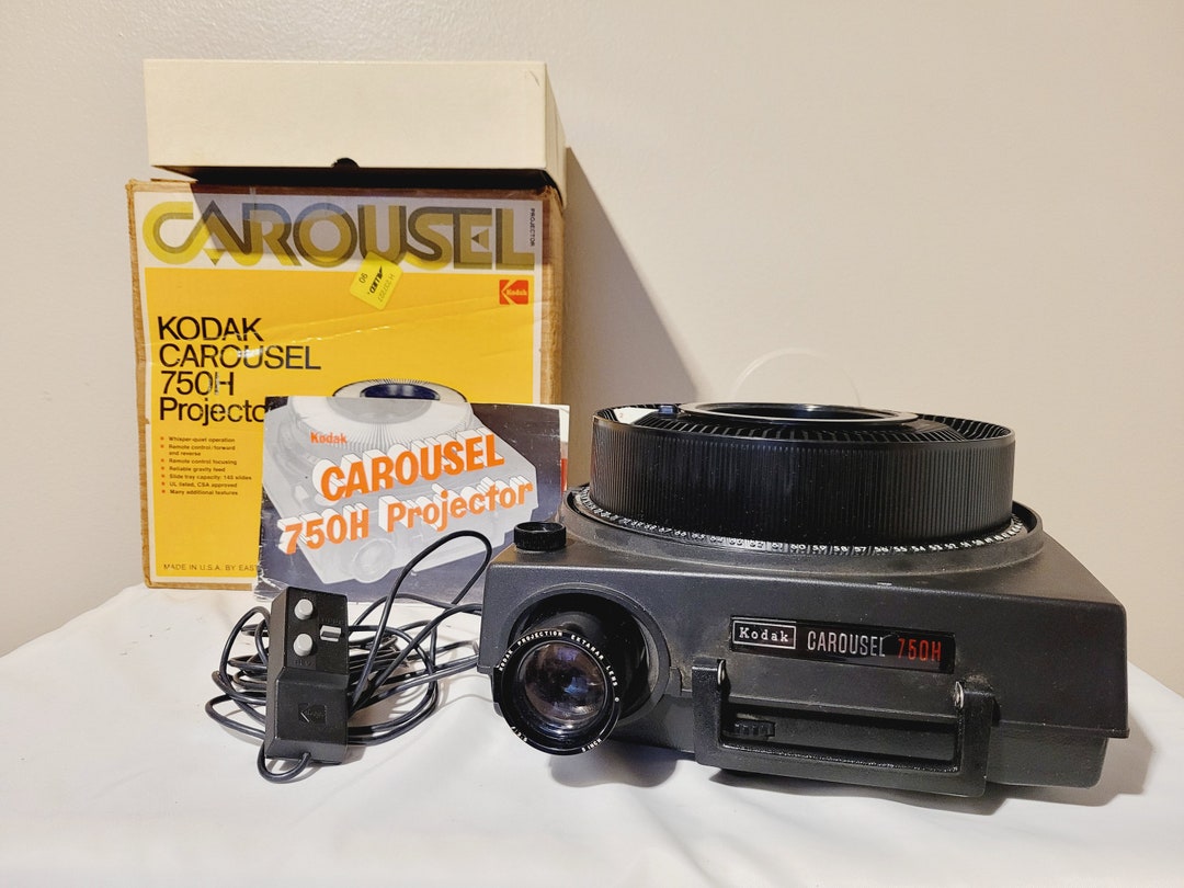Kodak Carousel 750H Slide Projector Box Manual Remote Tray Bundle ...
