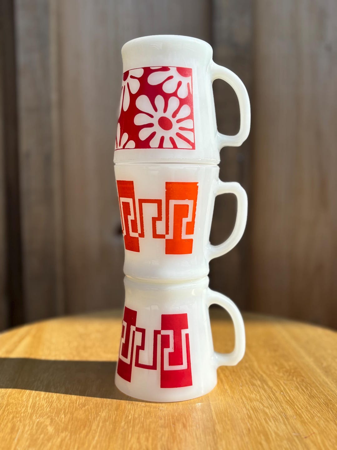 SET OF 3 - Vintage Rare Fire King Milk Glass D-handle Mugs, 1950’s - Etsy