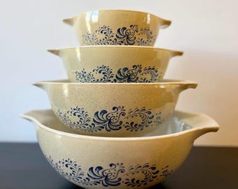 Vintage Pyrex Homestead Cinderella Nesting Mixing Bowl Set of 4 - Pyrex ...
