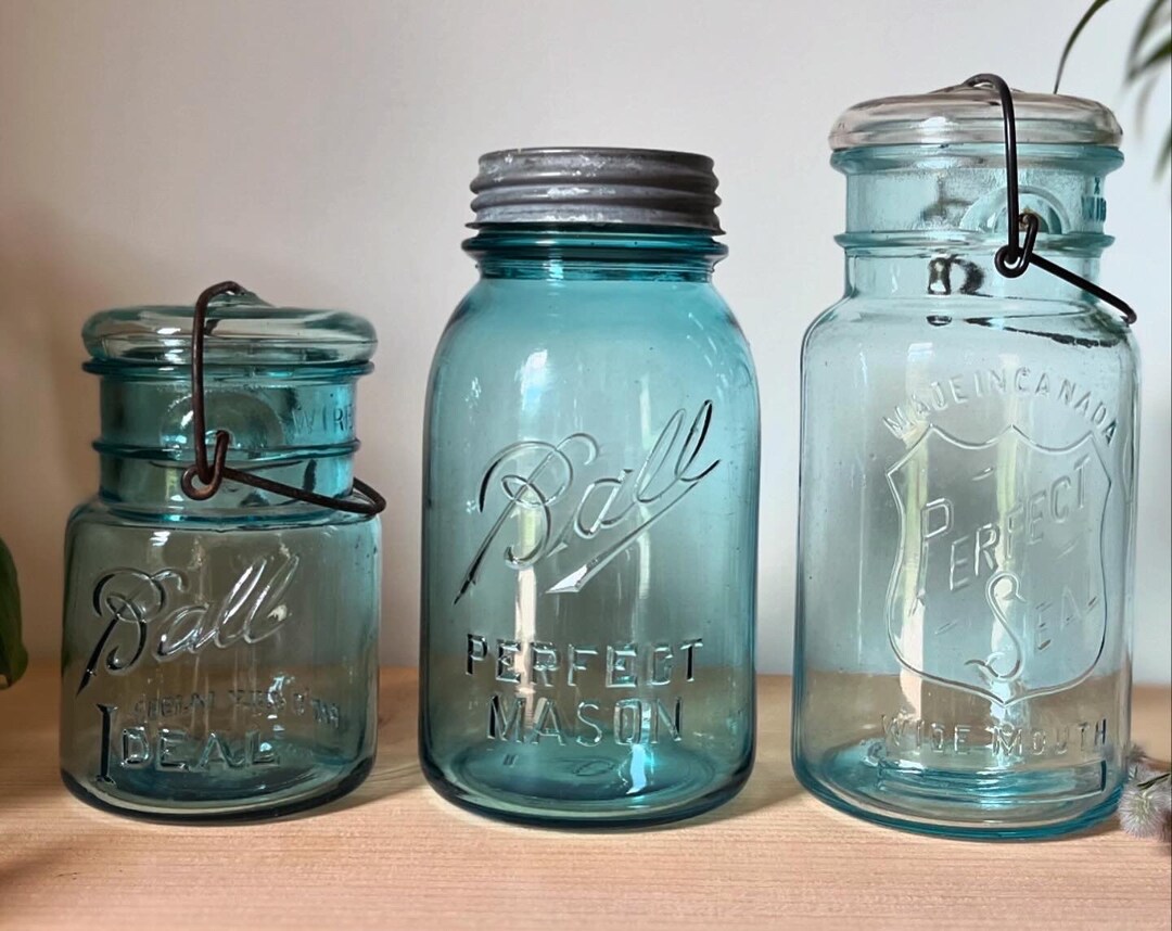 Antique Aqua Blue Perfect Mason Jar - 1908-1923 - Etsy