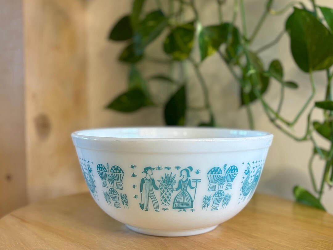 Vintage Turquoise Amish Butterprint Pyrex Nesting Bowl #403 - Etsy