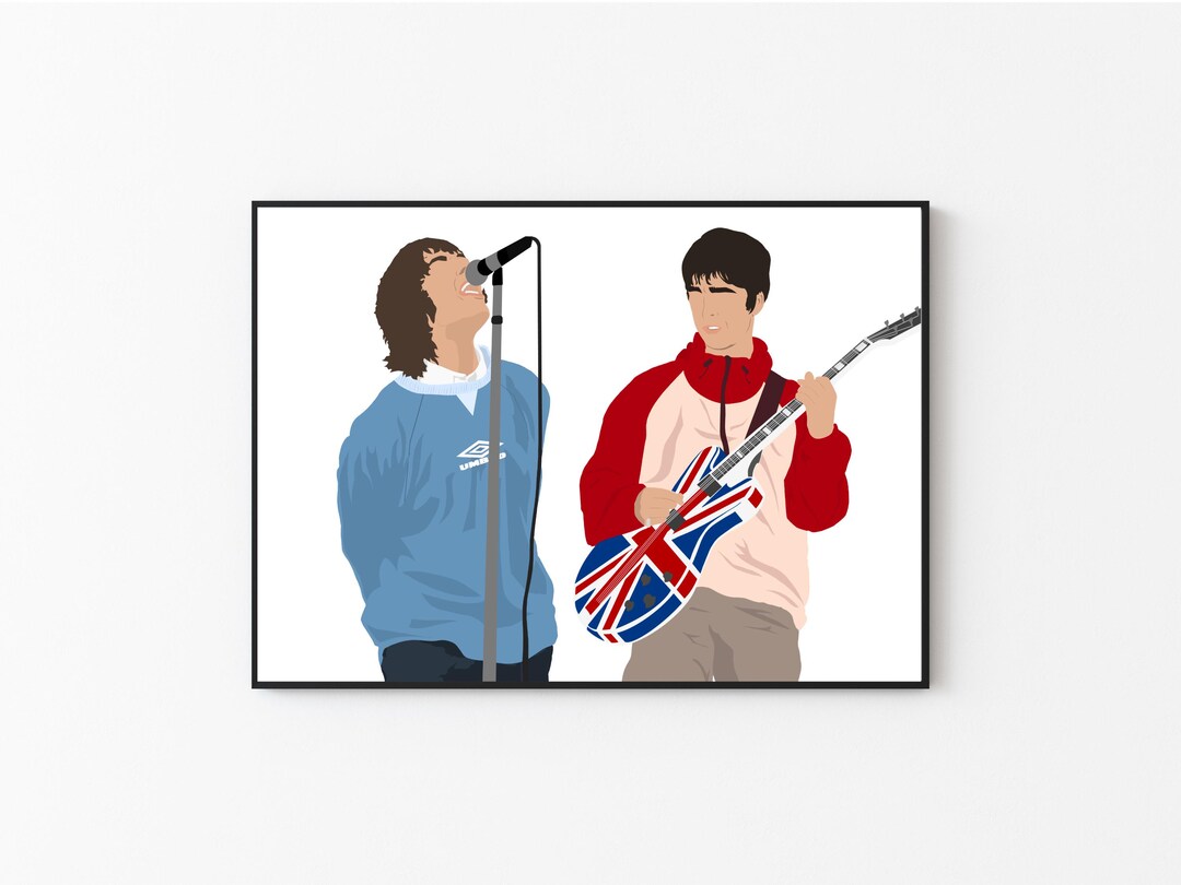 Oasis 90’s Poster | Oasis Gig Poster | Liam and Noel Gallagher Retro ...