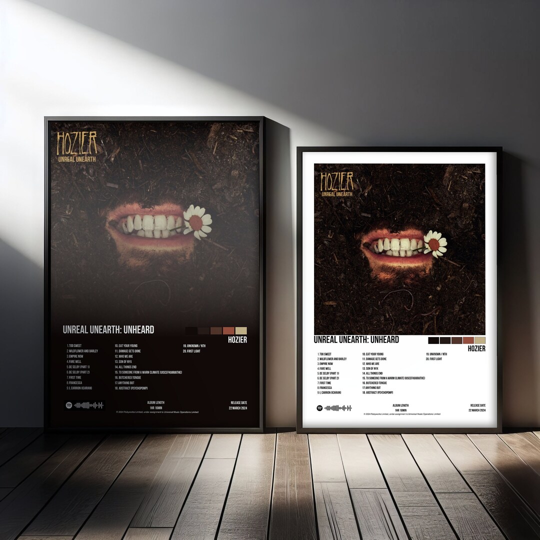 Unreal Unearth & Unheard Album Poster Hozier Cover Print Music Gift ...