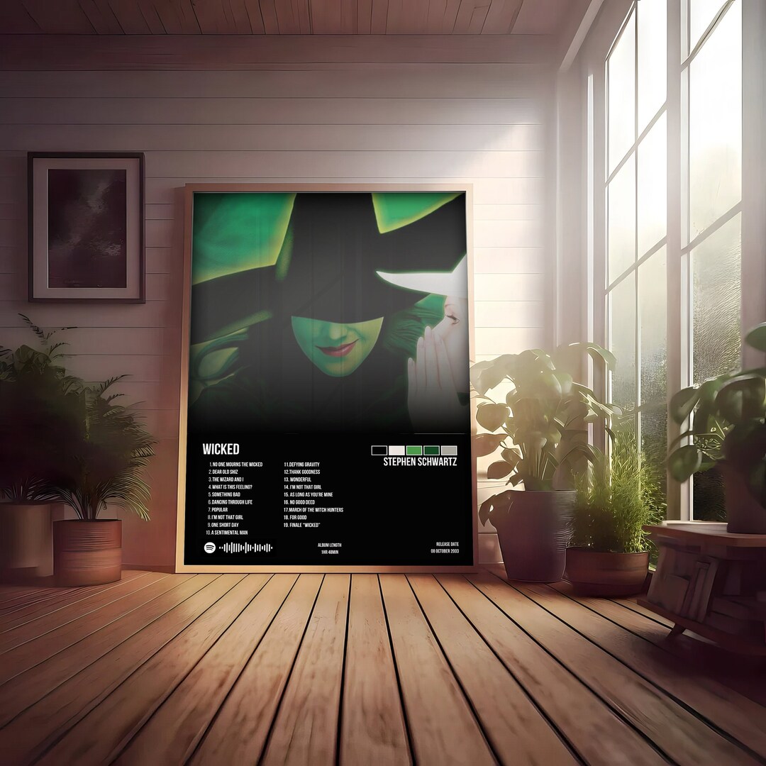 Wicked the Musical Poster Broadway Soundtrack Theatre Wall Art Gift for ...