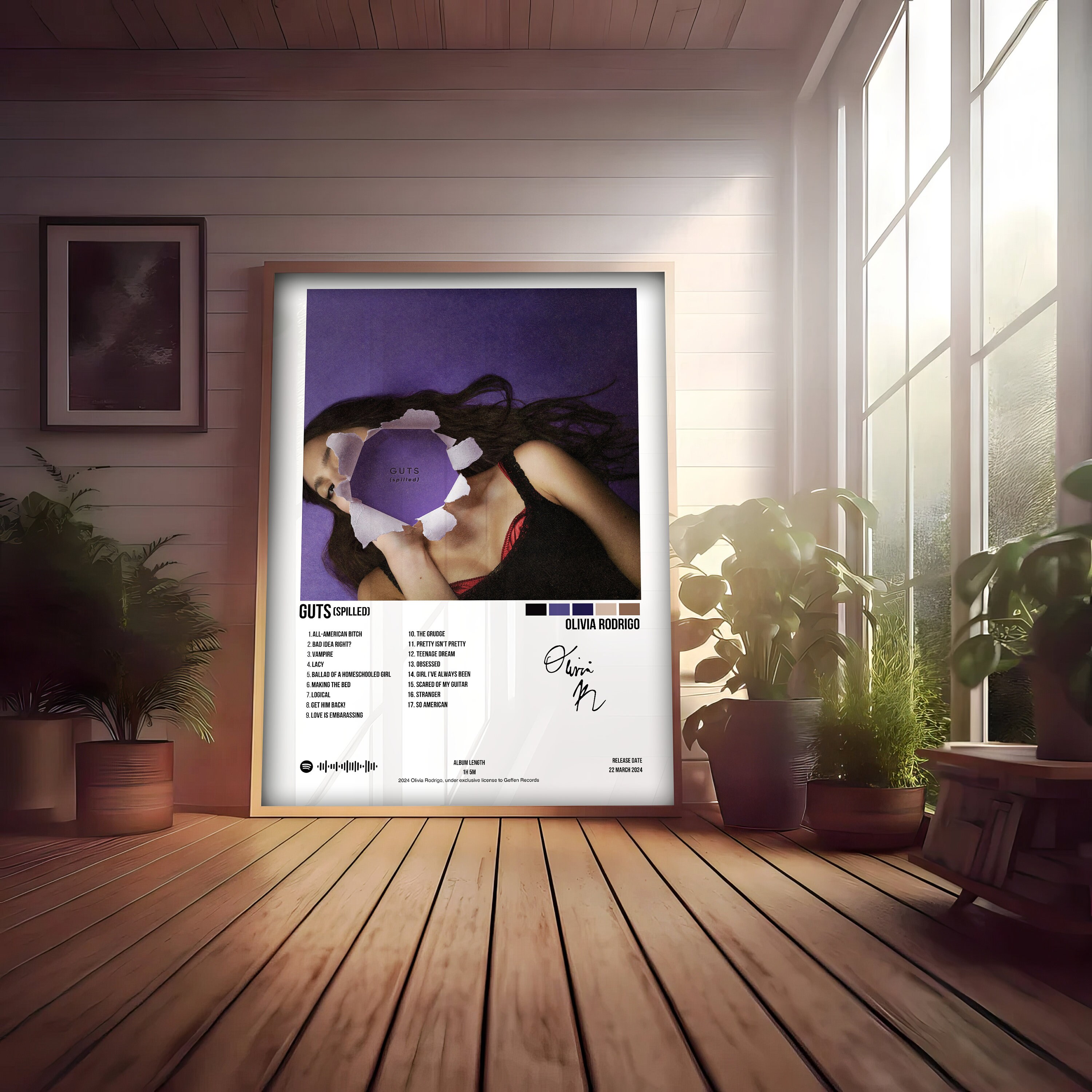Olivia Rodrigo Album Poster GUTS Spilled Album Livies Album Prints ...