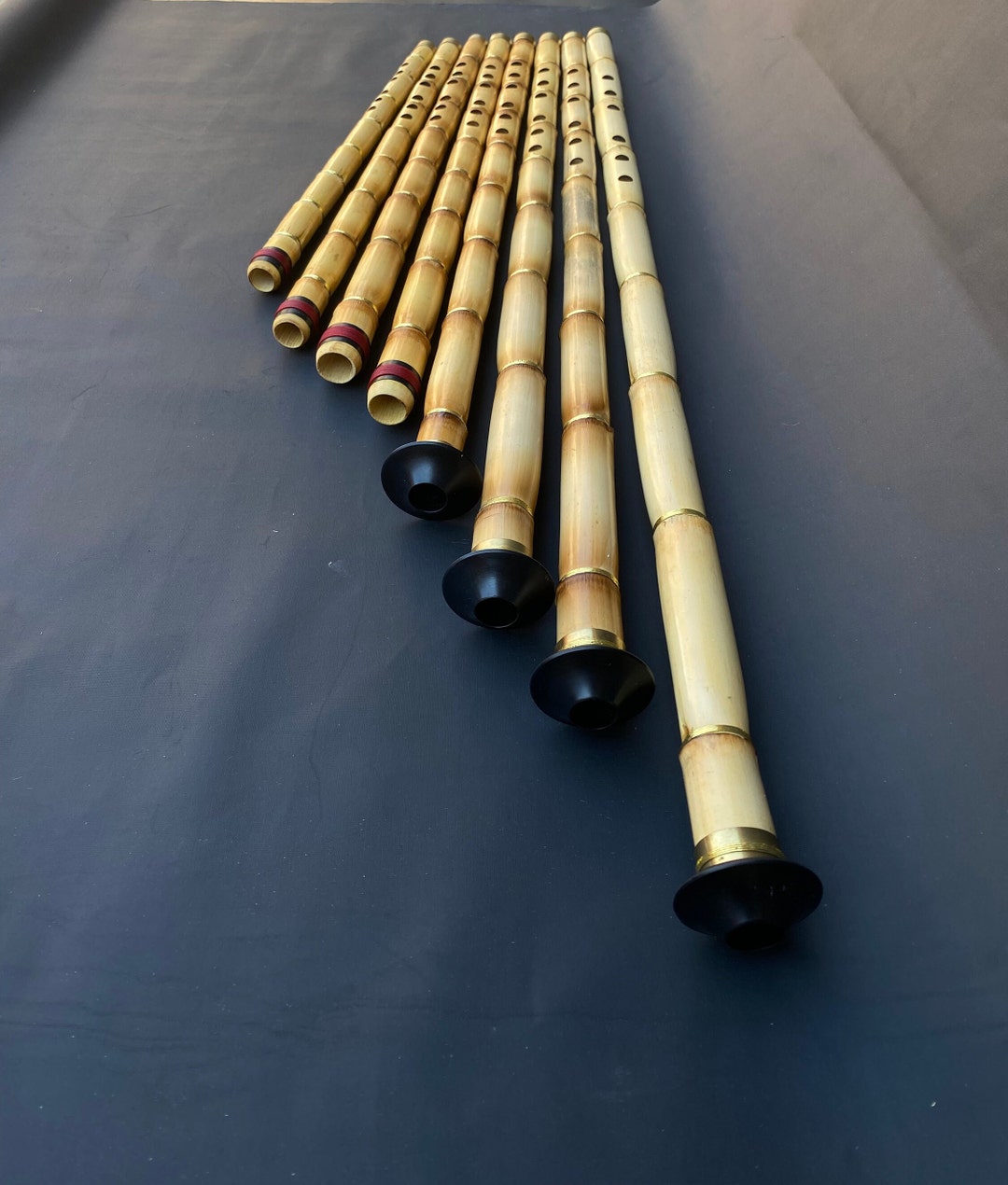 Professional 8-piece Bamboo Ney Flute Set - Handcrafted Middle Eastern ...