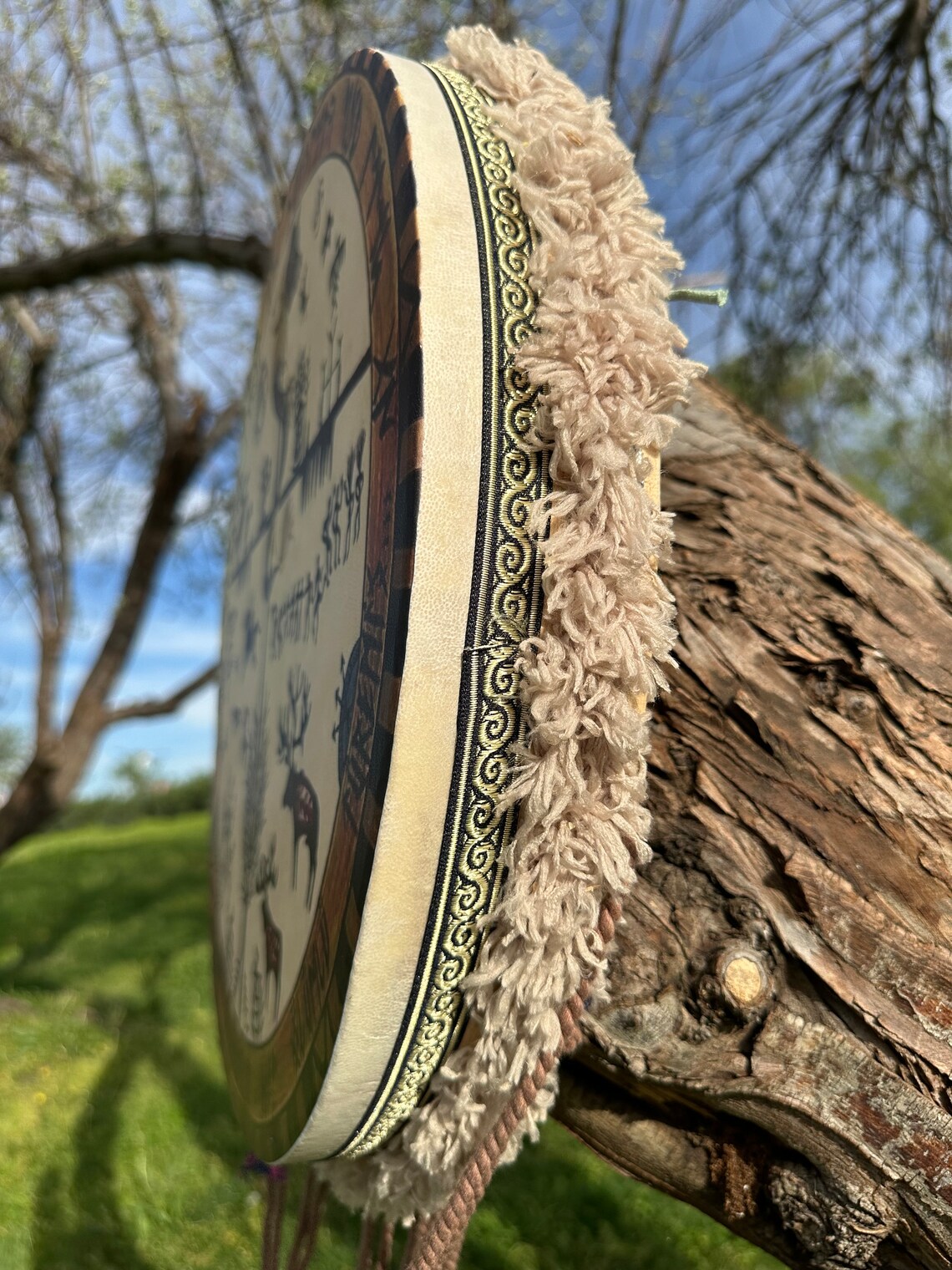 21-inch Traditional Shamanic Drum | Handcrafted Spiritual Drum for ...