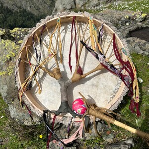 Authentic Handcrafted 21'' Shamanic Drum - Traditional Ceremonial Drum ...