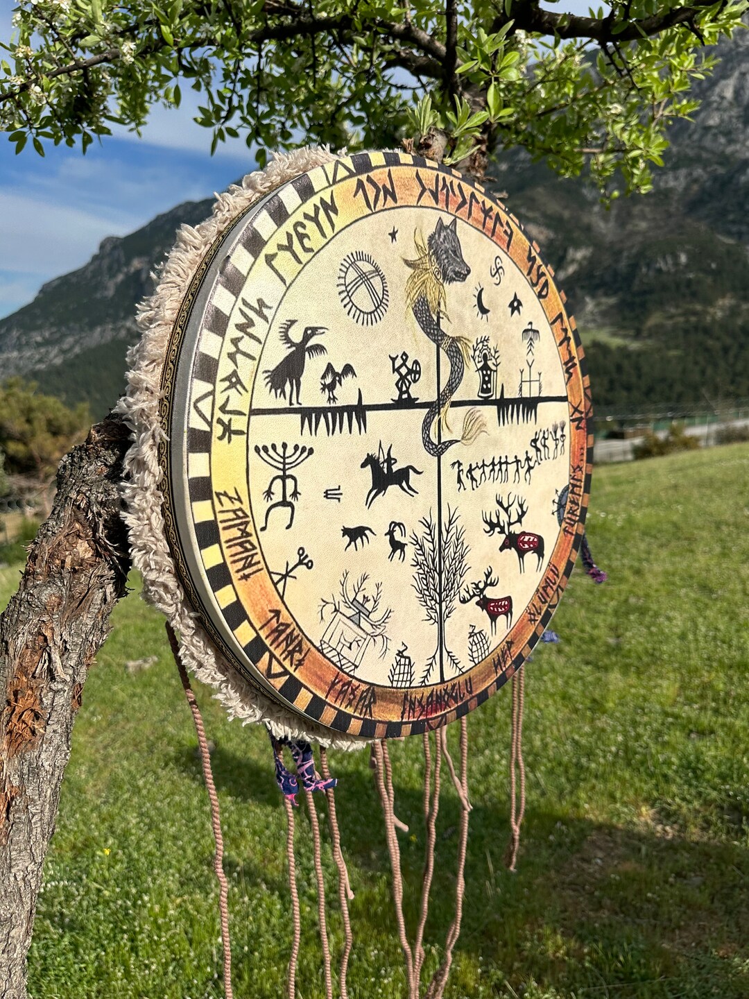 Handcrafted Traditional Shamanic Drum - Authentic Ritual Musical ...