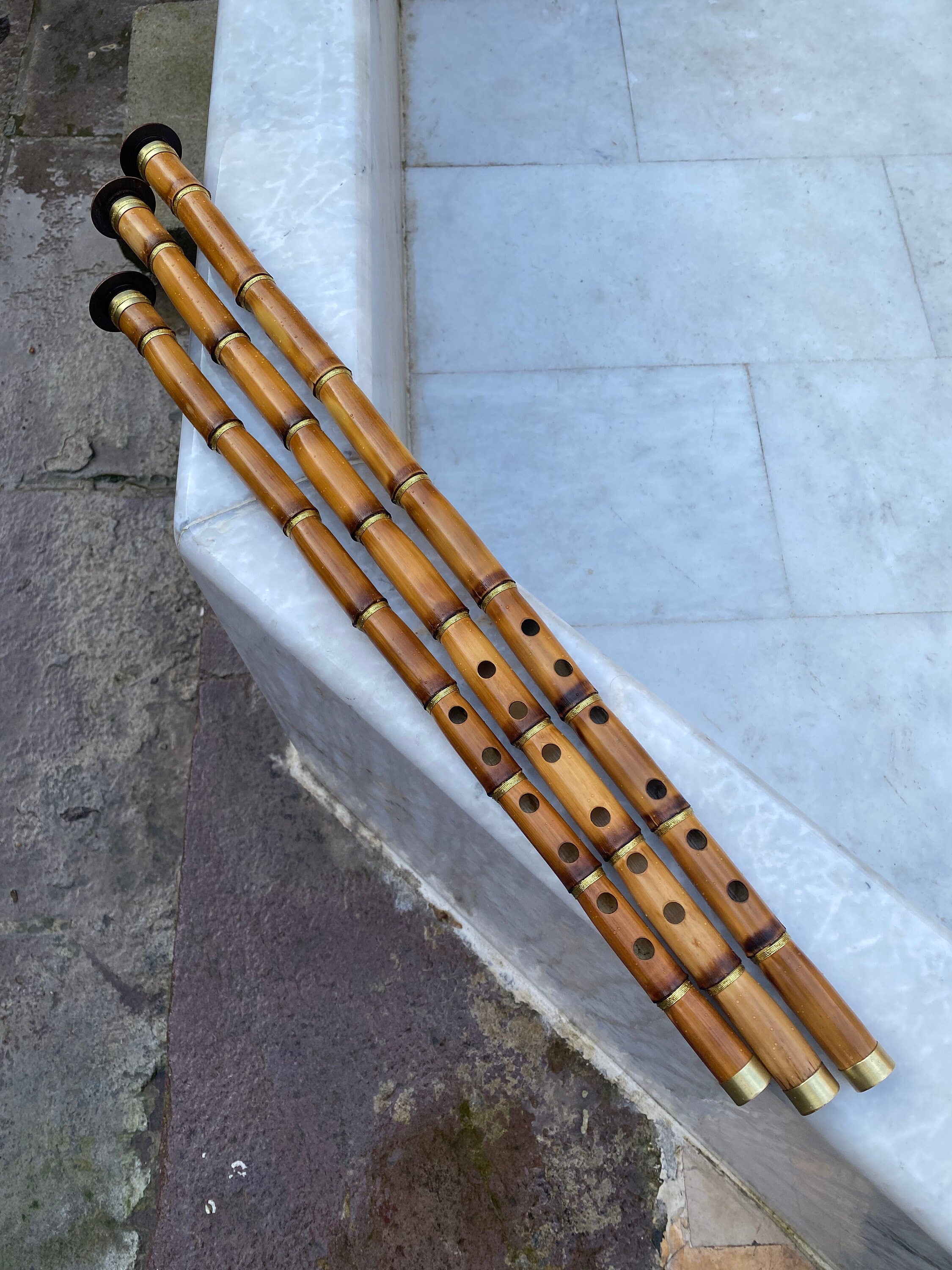 Authentic 3-piece Professional Bamboo Turkish Ney Flute Set Handcrafted ...