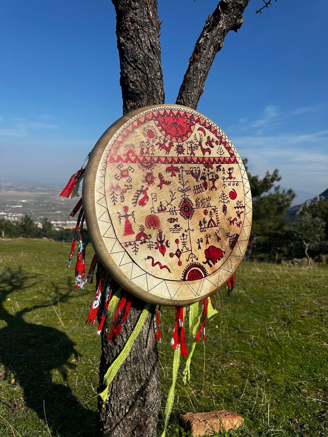 Handcrafted 18-inch Shaman Drum kam Drum Sacred Ritual Percussion ...