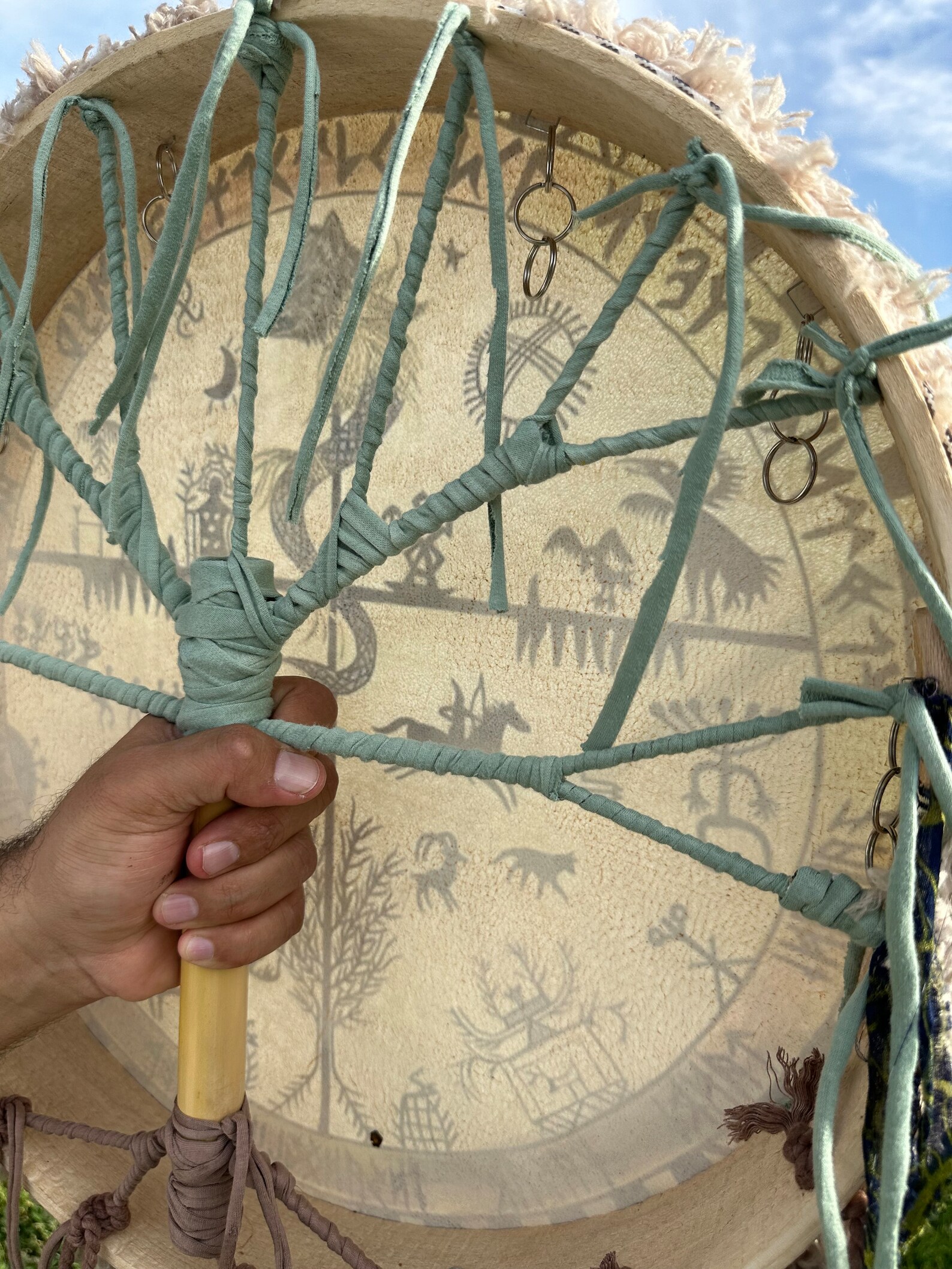 21-inch Traditional Shamanic Drum | Handcrafted Spiritual Drum for ...