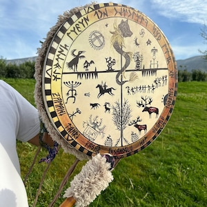 21-inch Traditional Shamanic Drum | Handcrafted Spiritual Drum for ...