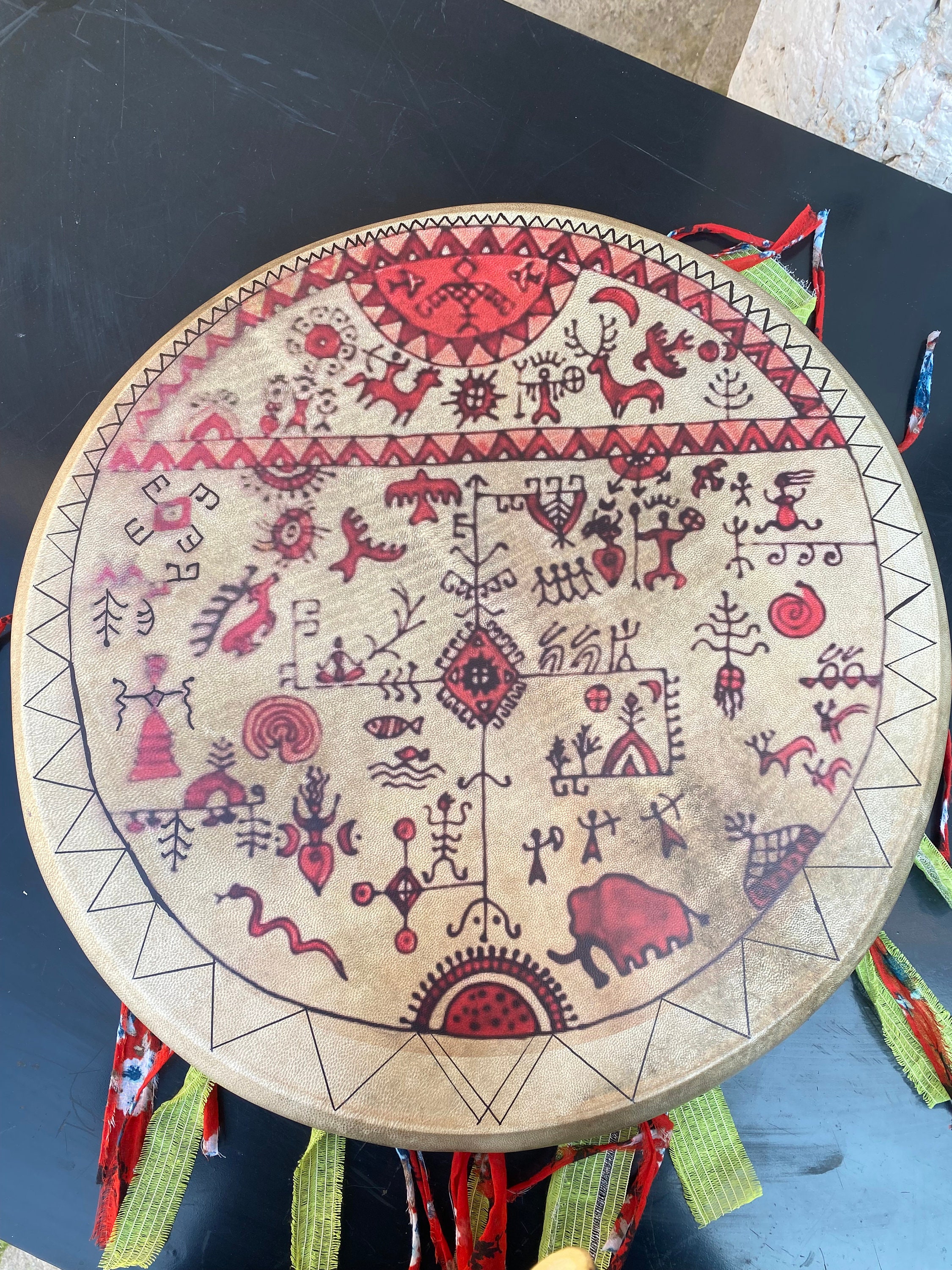 Handcrafted 20-inch Shaman Drum - Sacred Ritual Percussion Instrument ...