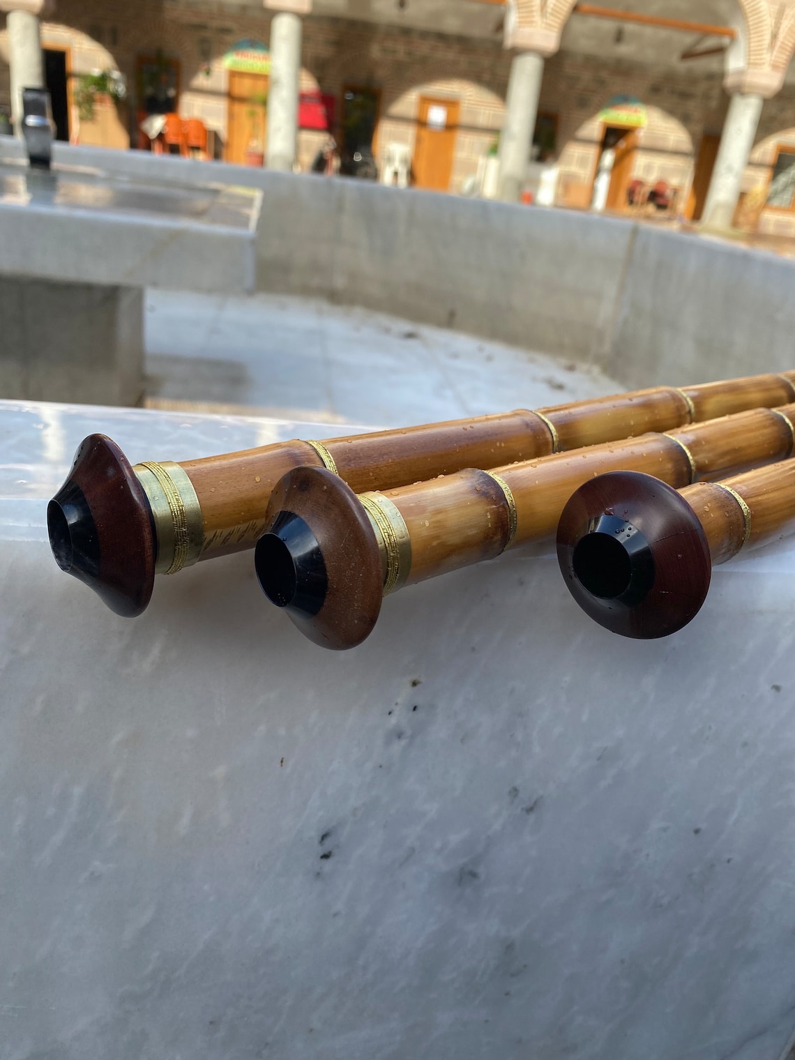 Authentic 3-piece Professional Bamboo Turkish Ney Flute Set Handcrafted ...