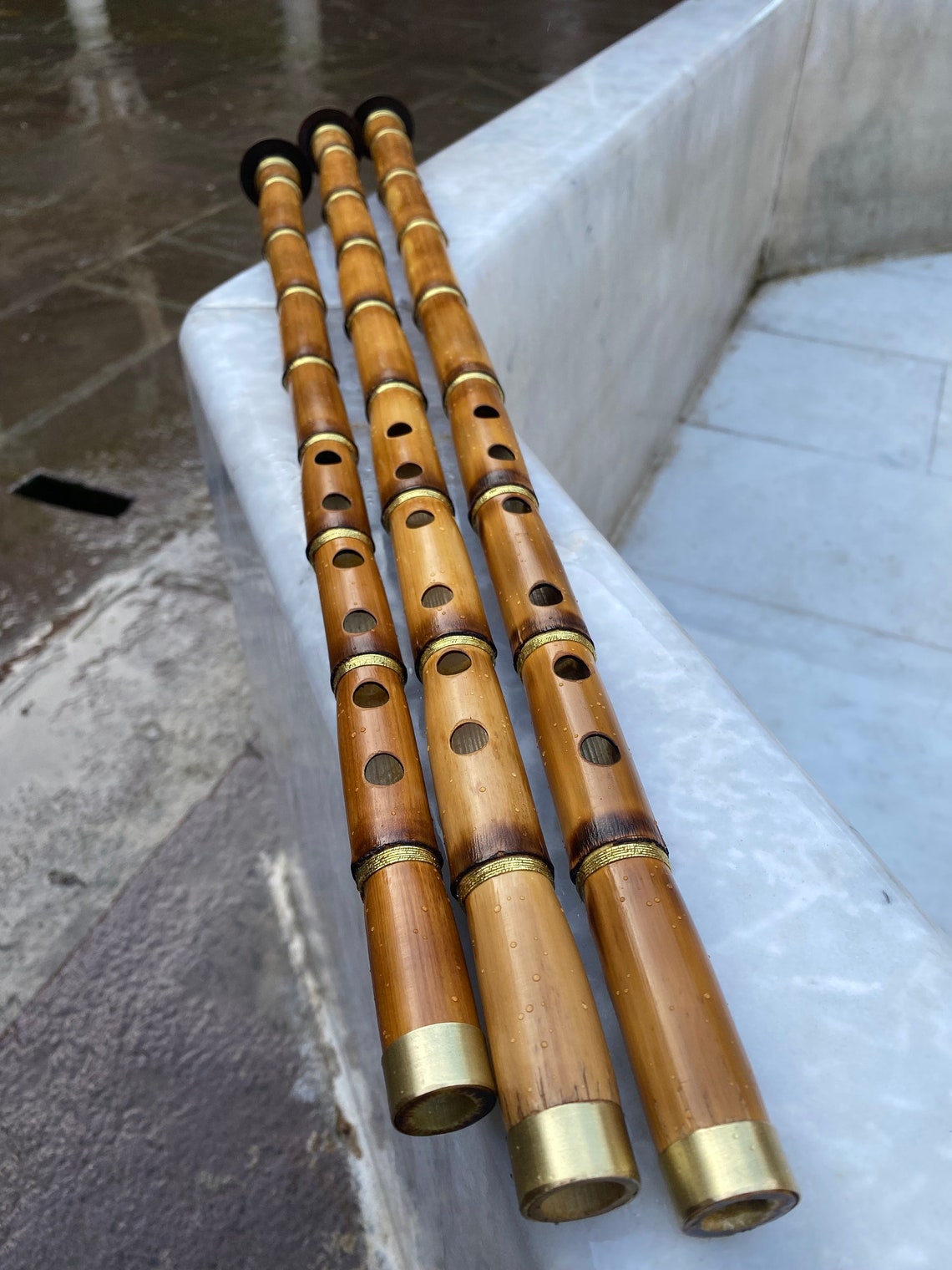 Authentic 3-piece Professional Bamboo Turkish Ney Flute Set Handcrafted ...