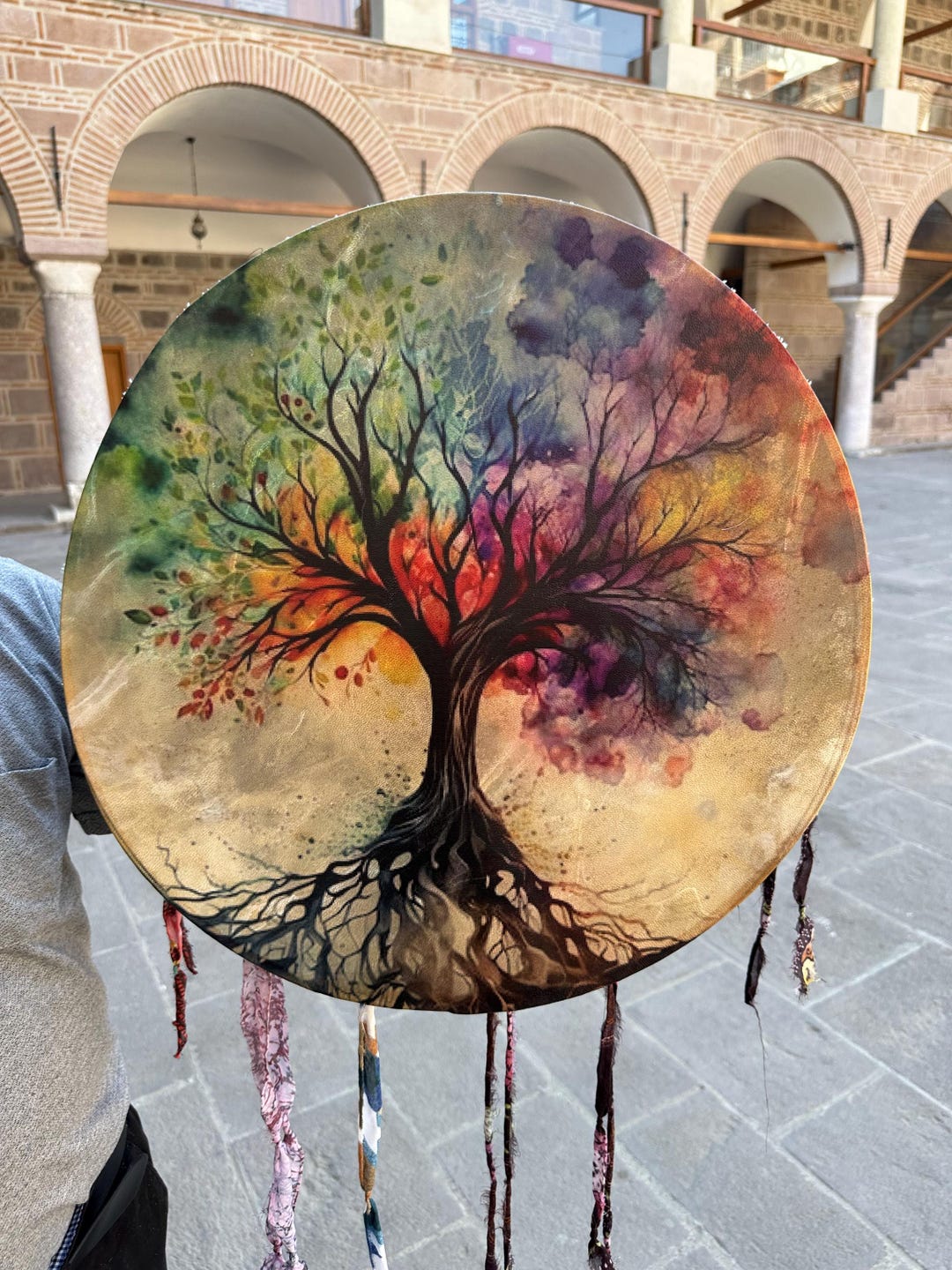18-inch Colorful Tree Shamanic Drum | Native American Inspired Drum ...