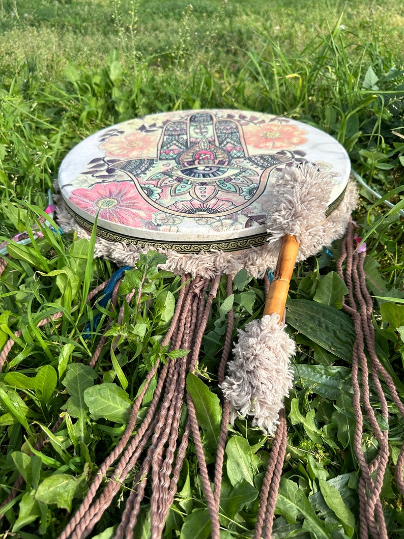 Handcrafted Shamanic Drum - Traditional 18" Frame Drum With Beater ...