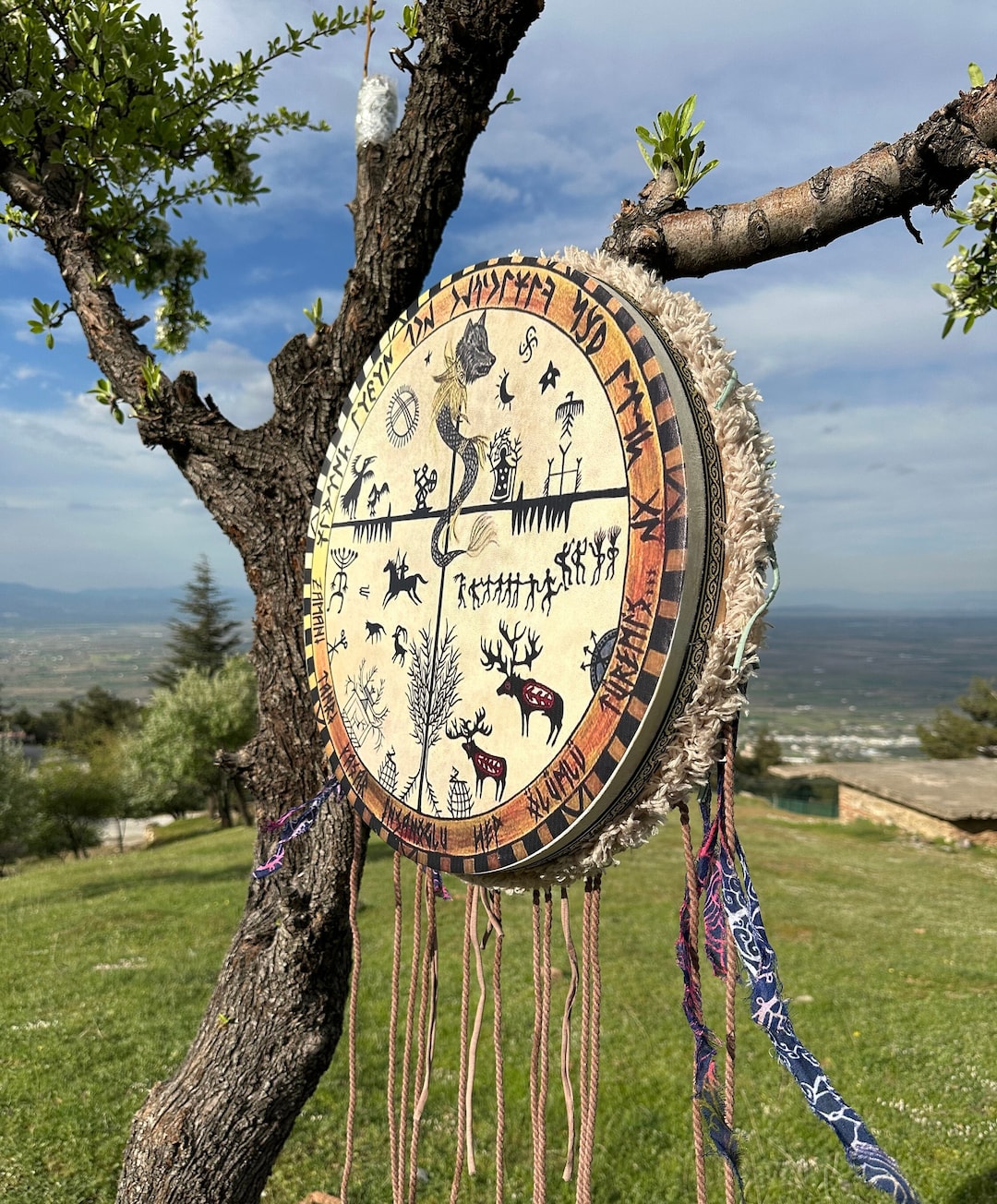 Handcrafted Traditional Shamanic Drum - Authentic Ritual Musical ...