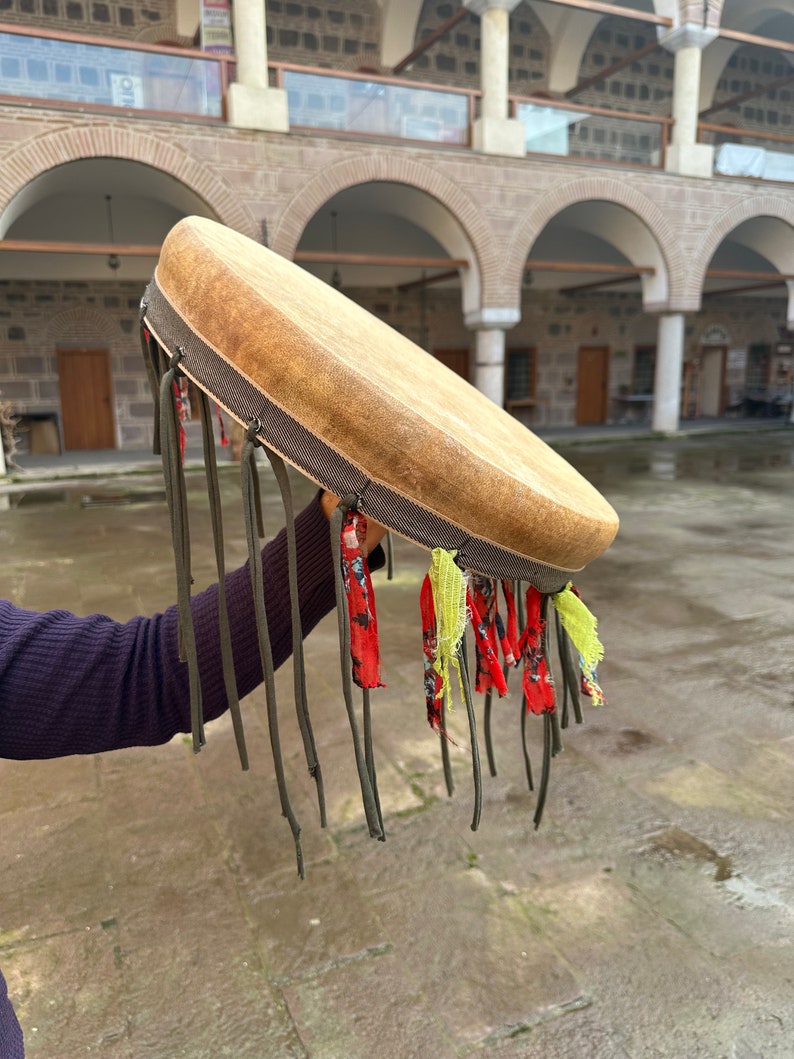 Handcrafted 18-inch Buffalo Leather Shamanic Drum Sacred Sound Healing ...