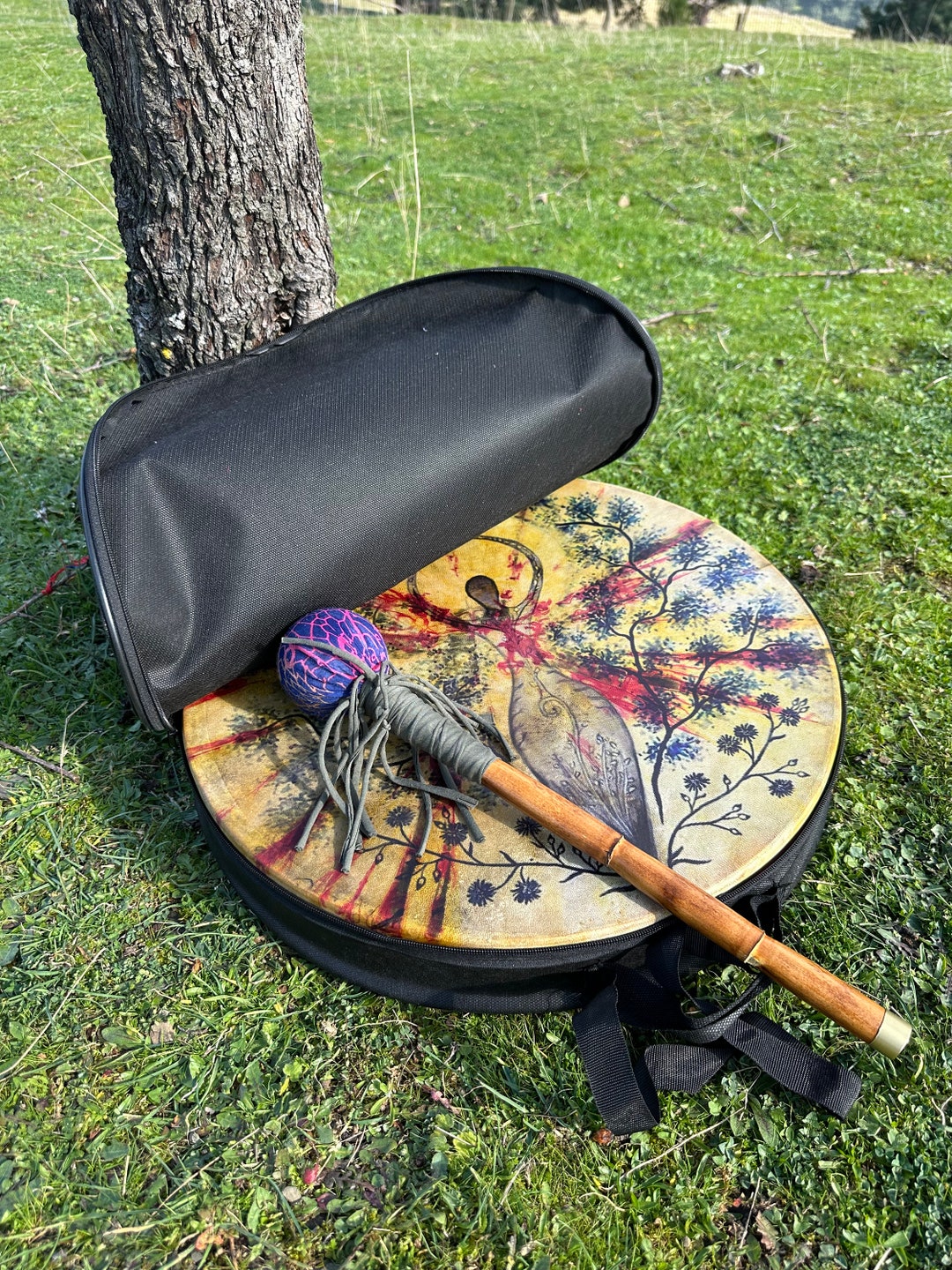 Gaia Shamanic Drum Handcrafted Sacred Instrument for Spiritual Journeys ...