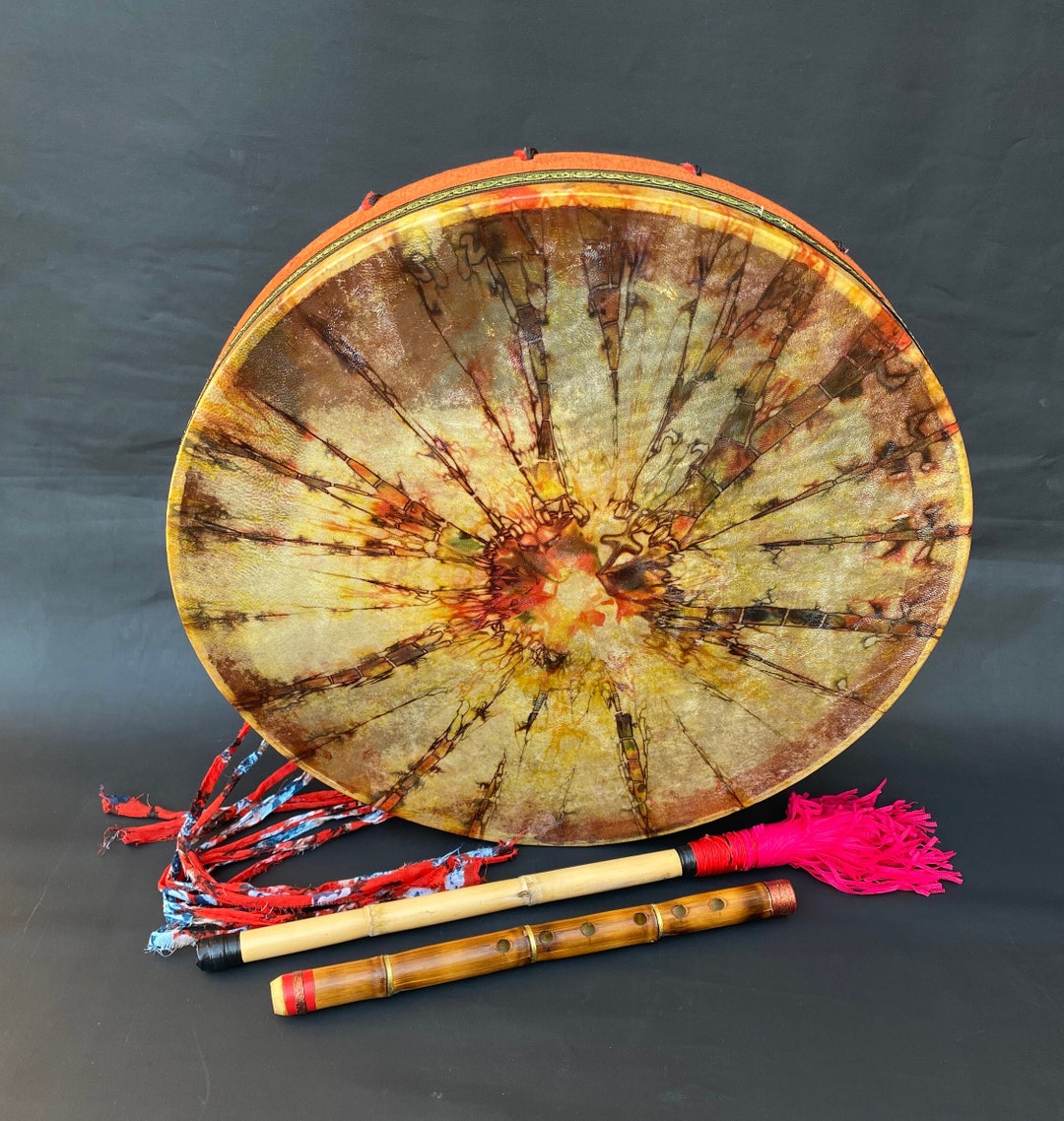 Handcrafted 18-inch Traditional Shaman Drum - Kavala Gift - Sacred ...
