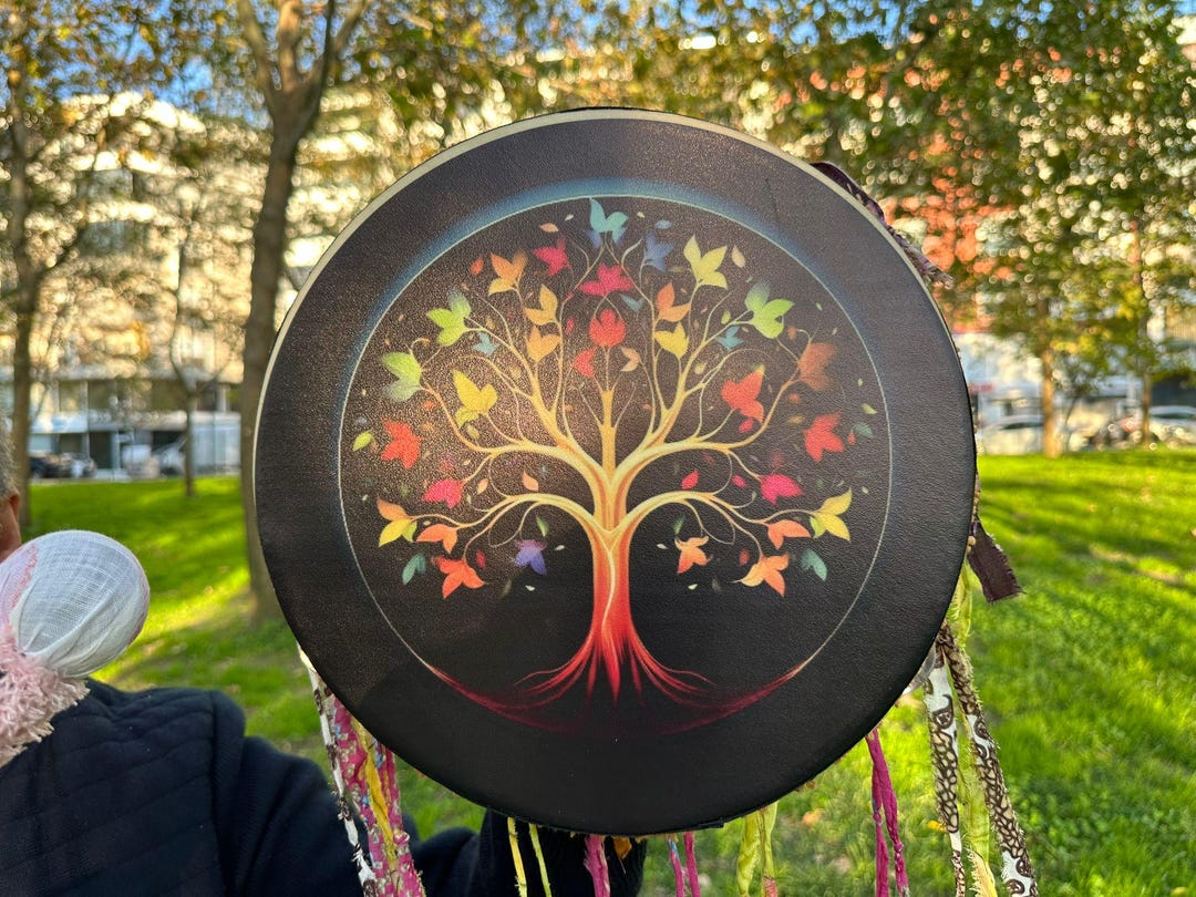 12-inch Traditional Tree of Life Shamanic Drum - Native American Ritual ...
