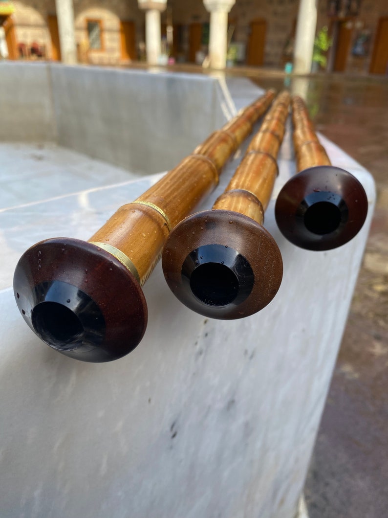 Authentic 3-piece Professional Bamboo Turkish Ney Flute Set Handcrafted ...