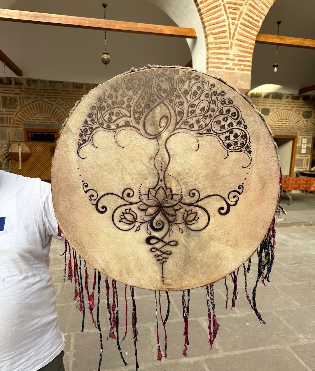 23-inch Gaia Tree of Life Shamanic Ritual Drum - Handcrafted Spiritual ...