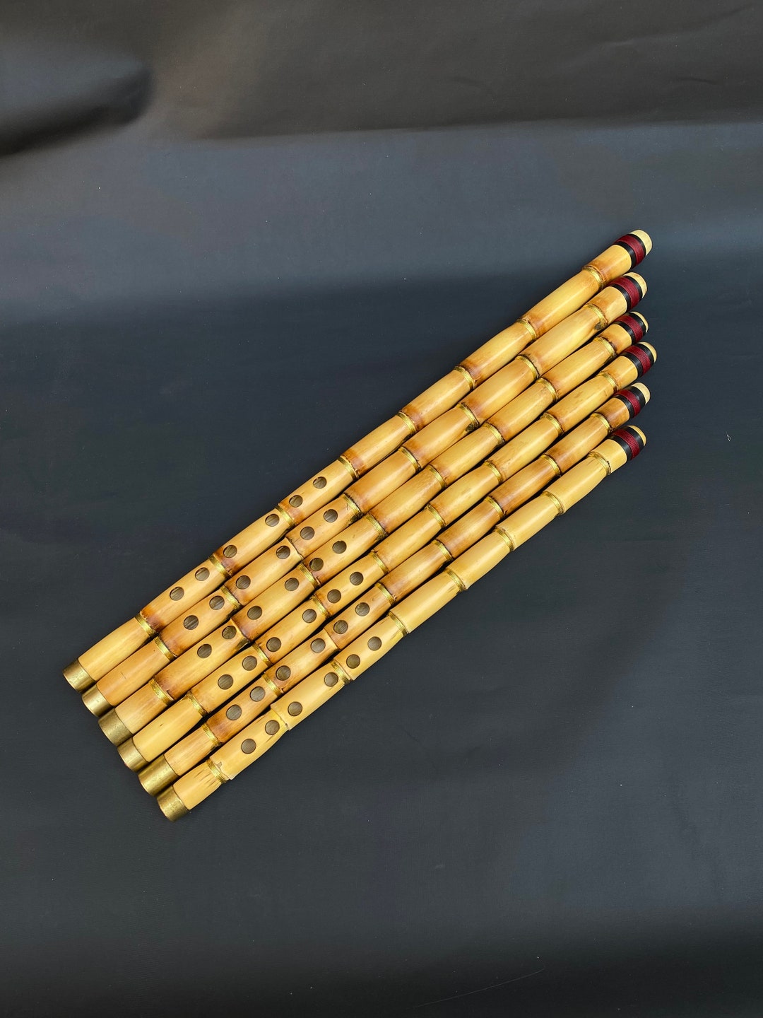 6-piece Bamboo Arabian Ney Flute Set - Handcrafted Middle Eastern ...