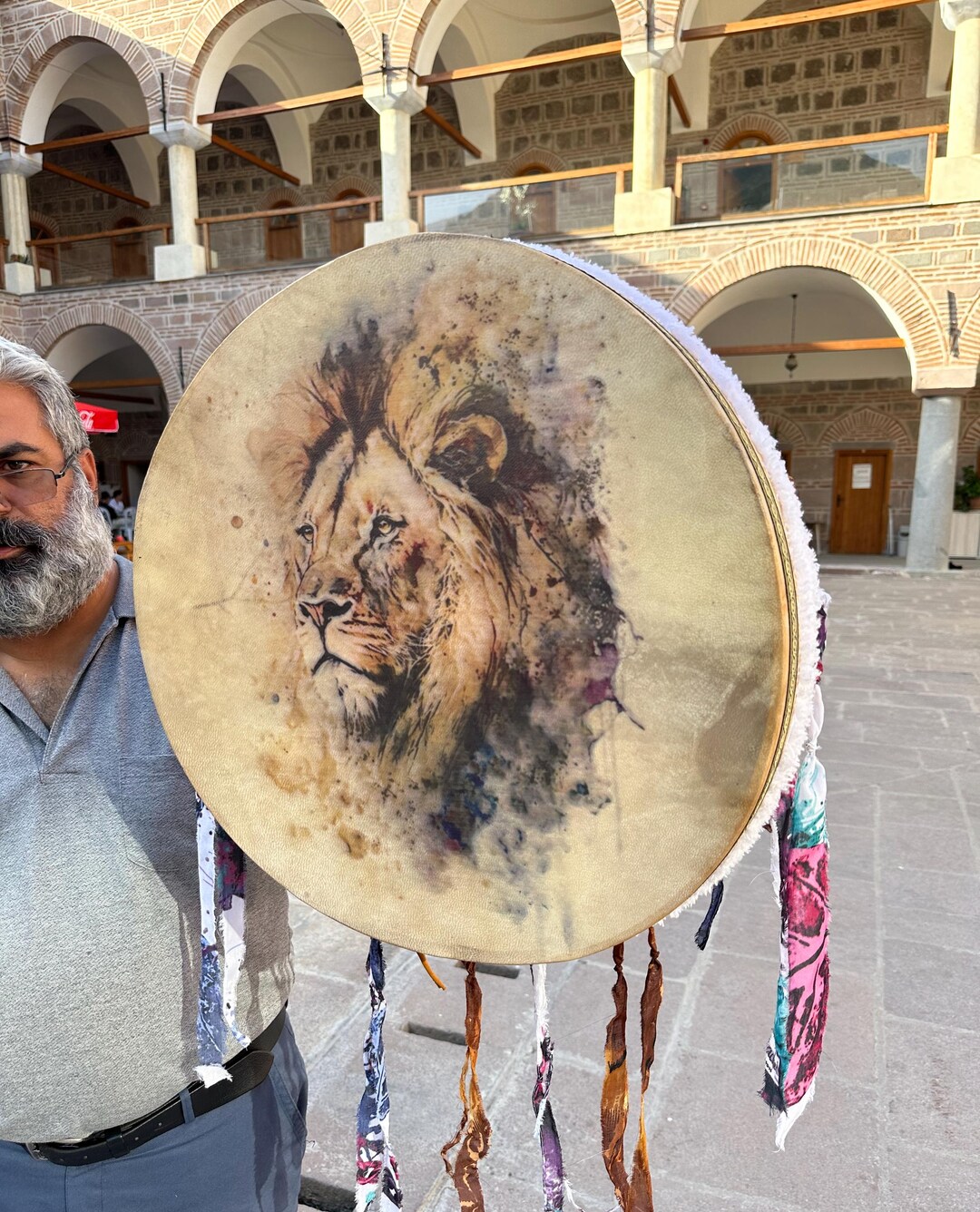 18-inch Traditional Lion Shamanic Drum | Spiritual Meditation ...